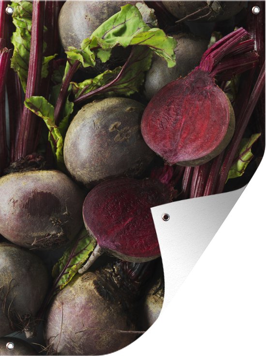 Tuin decoratie Rauwe rode bieten op een hoopje - 30x40 cm - Tuindoek ...