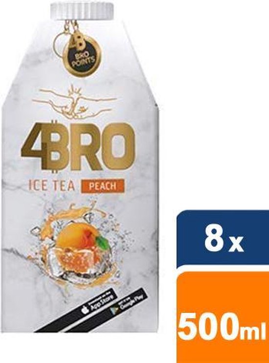 4Bro - Ice tea Perzik - 8x 500ml | bol