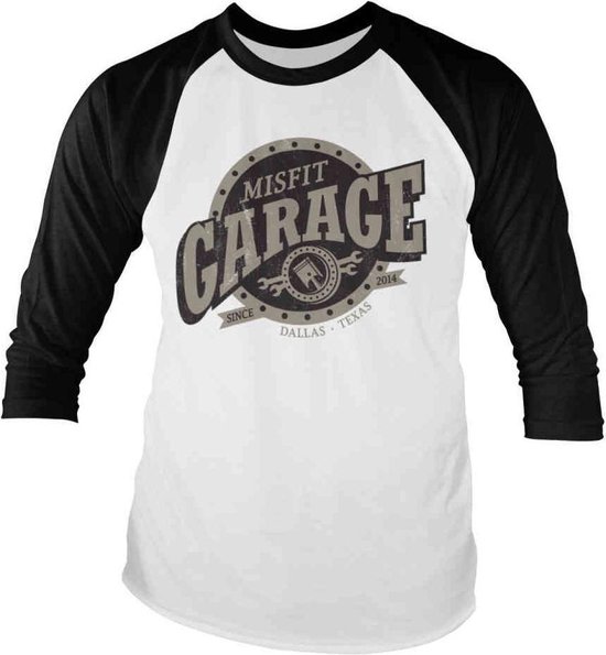 Misfit Garage Raglan top -L- Piston Sign Wit/Zwart | bol