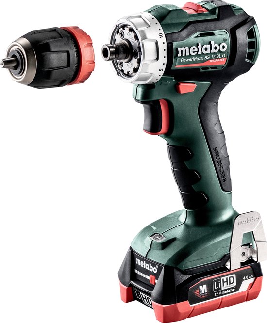 Metabo PowerMaxx BS 12 BL Q 12V LiHD accu boor-/schroefmachine set (2x 4,0Ah accu) in... | bol
