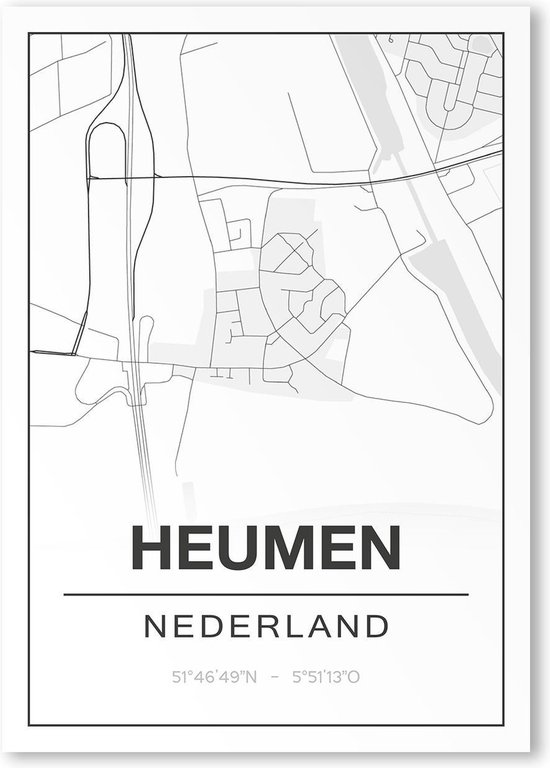 Poster/plattegrond HEUMEN - 30x40cm | bol