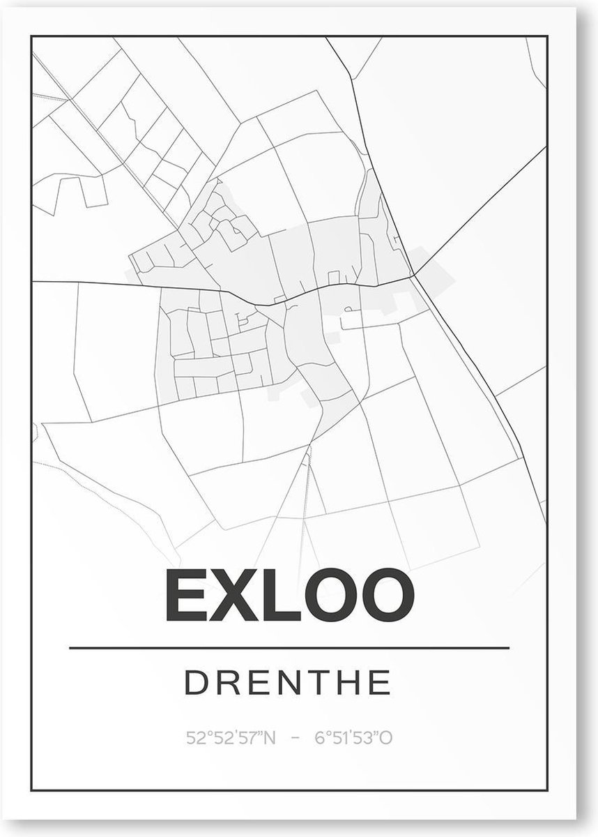 Poster/plattegrond EXLOO - A4 | bol