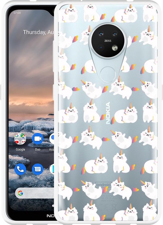 Nokia 6.2 / 7.2 Hoesje Unicorn Cat - Designed by Cazy | bol.com