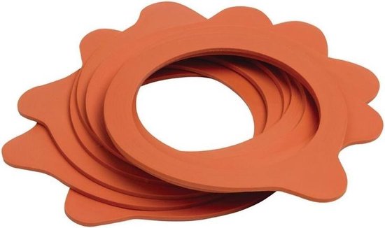 10x Rubberen afdichtring / ring voor Weckpotje - Oranje ring voor ...