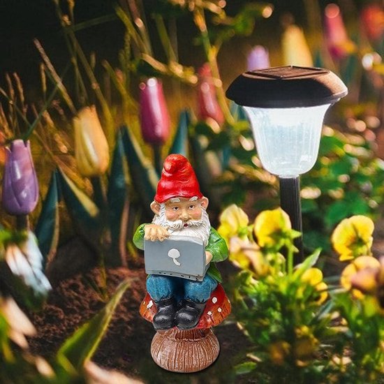 Tuinkabouterfiguur dwerg met afstandsbediening Mini-tuinkabouters met ...