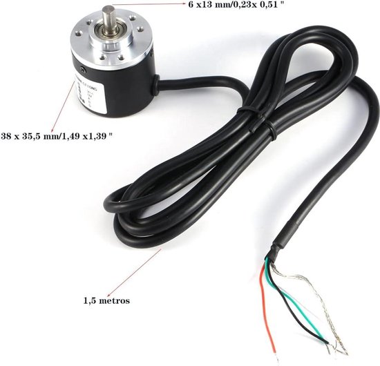 Optoelectronic Incremental Rotary Sensor 600P/R AB 2-Phase Shaft 6mm ...