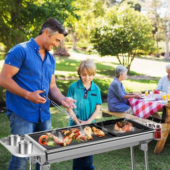RVS Barbecue - Houtskool Grill - BBQ - Roestvrijstaal - 73 x 34 CM ...