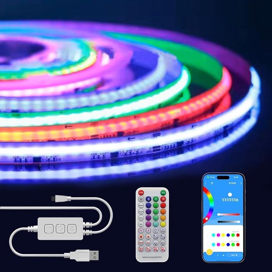 RGB Smart IC Pixel Addressable 2m5V Color Changing Tape Light with ...