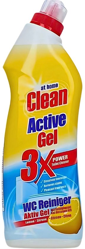 At Home - Clean - Active Gel - Toiletreiniger - Lemon - Extra Krachtig ...