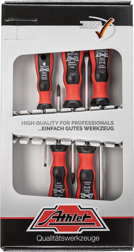 ATHLET 2C-Schroevendraaierset, 6-delig, SL/PH | bol