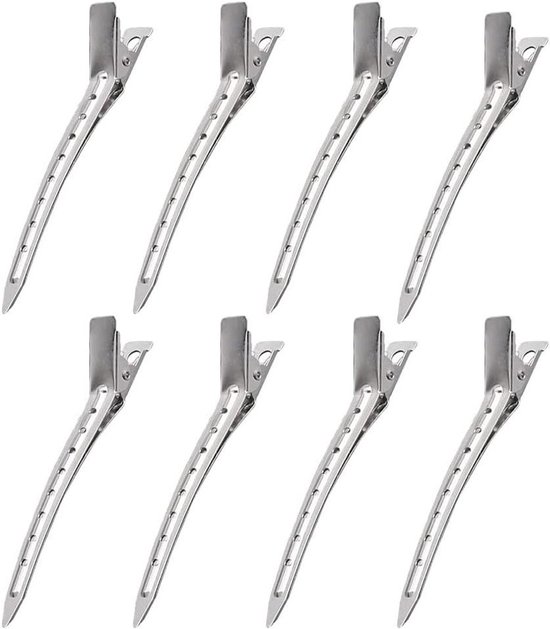 Eendenbek Haarklemmen - Zilveren Metalen Alligator Krulspelden Krokodil ...