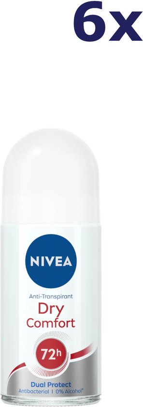 6x Nivea Deo Roll-on - Dry Comfort 50 ml | bol