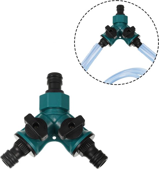 Famanu 2-weg slangverdeler, tuinslang-waterverdeler, Y-verdeler met afsluitventiel... | bol