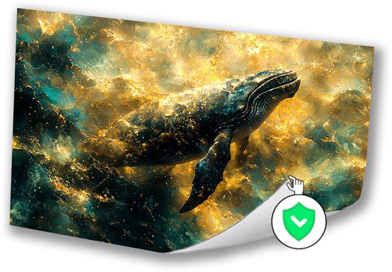 Abstracte walvis in oceaantinten - Walvis poster - Posters dieren ...