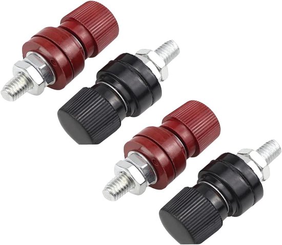 Rode en Zwarte Messing Terminal Binding Post M8 Koperen Schroef 8mm ...