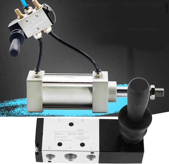 Handmatige luchtklep 5-poorts 3-positie pneumatische klep 0 ~ 08Mpa ...