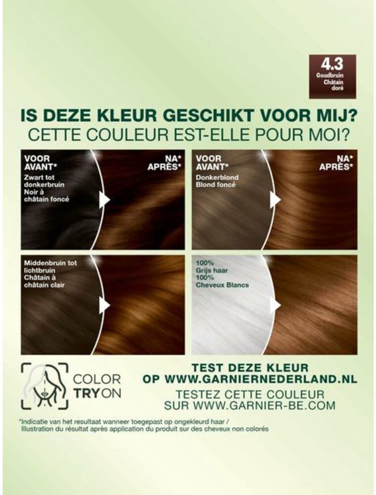 Garnier - Nutrisse Ultra Crème 4.3 - Haarkleuring - Goudbruin - Intens ...