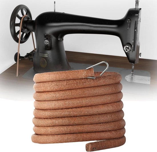 6 mm lederen riem met haak 183 cm - compatibel met pedaalnaaimachines ...