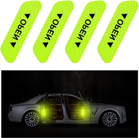 Reflecterende stickers voor autodeur - 4 stuks, waterdicht en anti ...