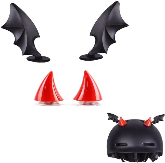 2 paar decoratieve oren voor motorhelmen, helmversieringen met zuignap ...