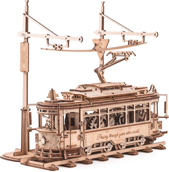 Houten 3D Puzzel Tram Model - Doe-Het-Zelf Bouwpakket voor Volwassenen ...