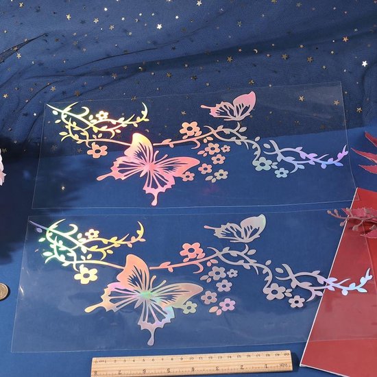 Set van 2 Grote Vlinder Auto Stickers - Reflecterend Vinyl, Waterdicht ...