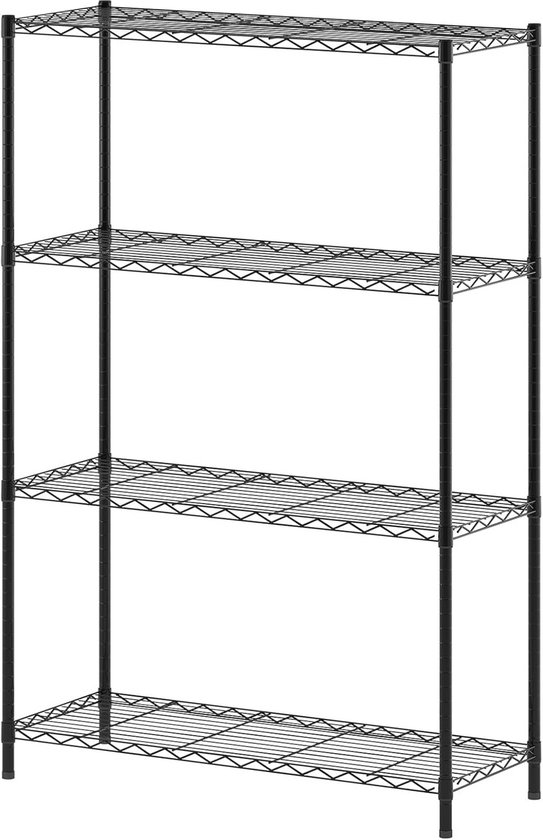 Metalen Opbergrek 4-laags Zwart 36 x 14 x 54 cm | bol