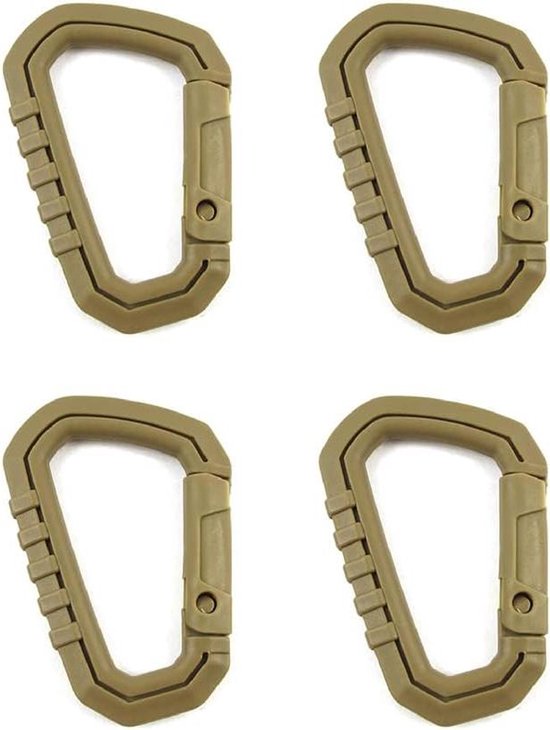 4 stuks vergrendelbare karabijnhaken kunststof D-vorm Quick Link ...