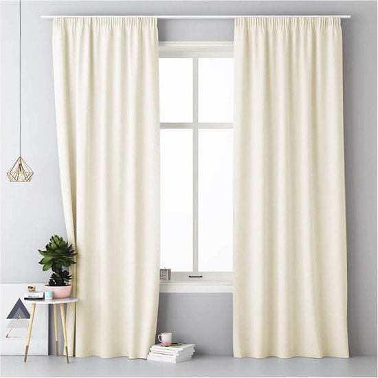 Kant-en-klaar gordijn 140 x 250 cm - Plooiband gordijn voor rails ...