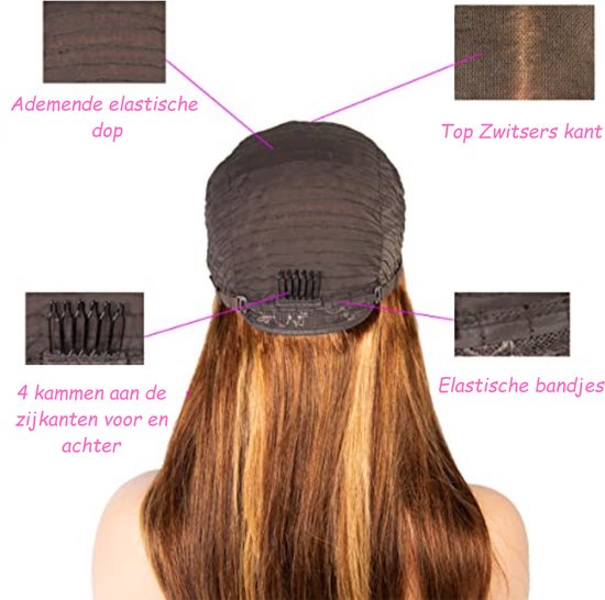 Pruiken Dames - Lang Haar - Pruik Blonde Highlights - 65cm | bol