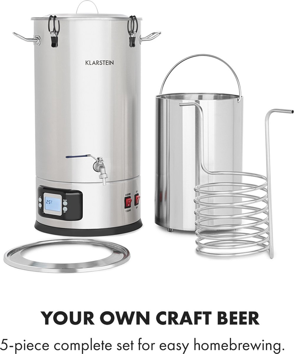 Klarstein Maischfest maischketel brouwketel - Ketel om bier te brouwen ...