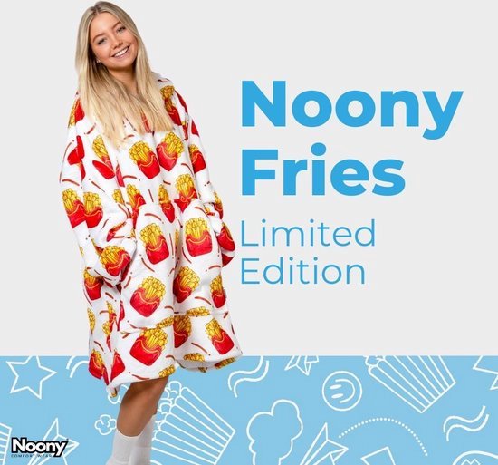 Noony Friet Oversized Hoodie Deken - Plaids met Mouwen - Fleece Deken ...