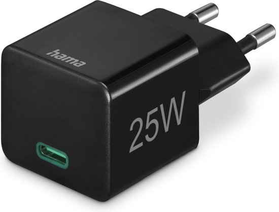 Hama Snellader, USB-C, mini-oplader, PD, 25 W, zwart | bol