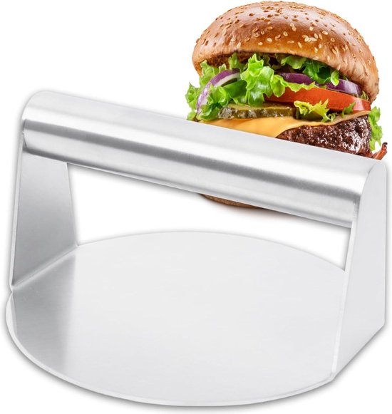 Ronde Roestvrij Staal Smash Burger Press 55 Inch - Accessoire voor Flat ...