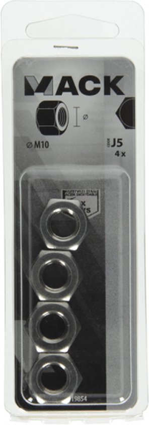 Mack RVS Zeskant Moer 4 stuks M10 | bol