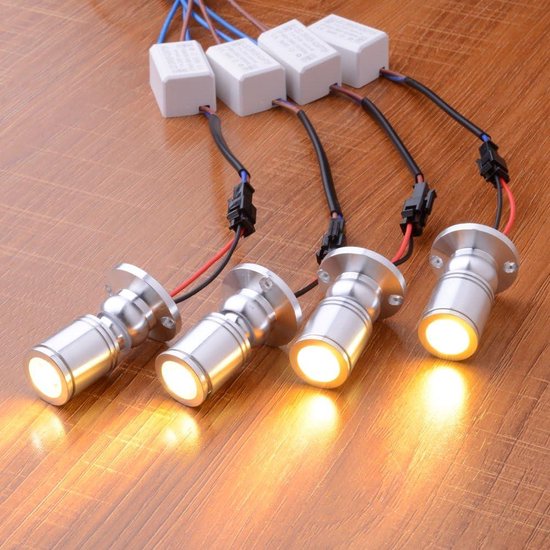 Mini-LED-inbouwspots 4 stuks warmwit aluminium - inbouwspots voor ...
