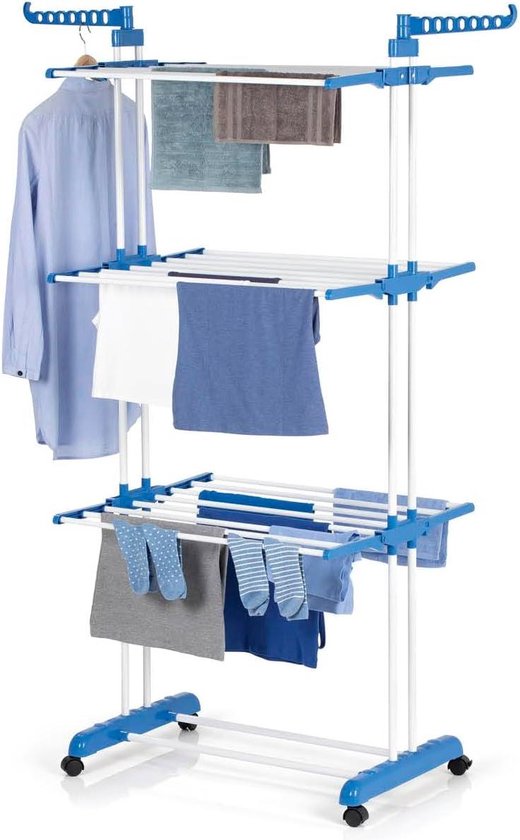 Wasrek Inklapbaar droogrek met 3 niveaus en zijvleugels ...
