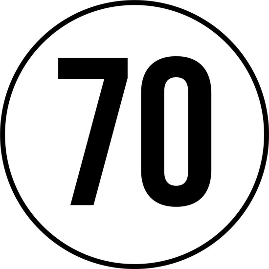 10 stickers van 10 cm | Tempo 70 KM Sticker | Weersbestendig | Vinyl | bol