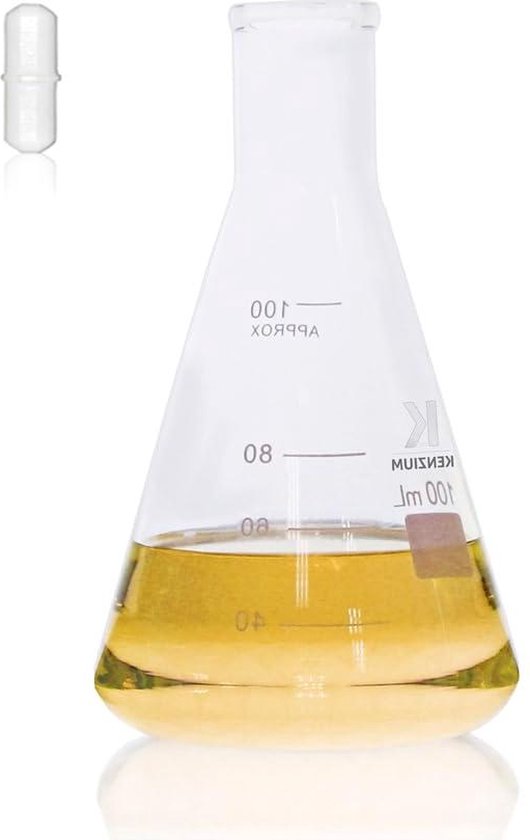 Set 6 x Erlenmeyer Kolf - 100 ml - Borosilicaatglas 3.3 - Gedrukte ...