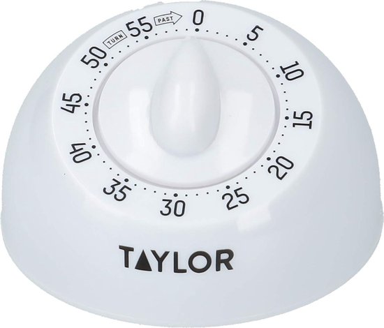 Kookwekker 8 x 8 x 5 cm Plastic - Wit - Taylor Kookwekker analoog | bol