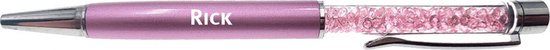 Pen Met Diamantjes En Gravering - Met Naam - Rick - Licht Roze | bol