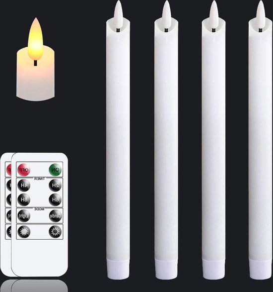 Led Kaarsen met Bewegende Vlam Afstandsbediening Timer Batterijbediend ...