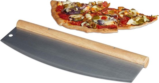Pizza Knife with Wooden Handle - Stainless Steel - 12 x 35 cm - Pizza ...