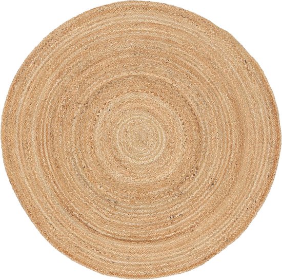 Rond Beige Jute Vloerkleed Ø 60 cm | Modern Tapijt voor Woonkamer en ...
