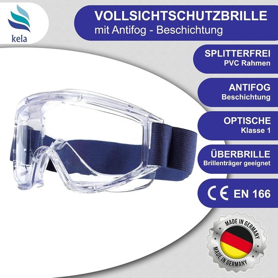 Veiligheidsbril Volzichtbril ACE Made in Germany met ventilatie ...