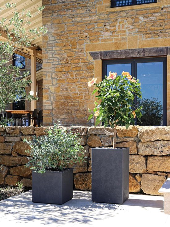 Basalt Up Pot - Vierkante bloempot 21L - Imitatie beton ...