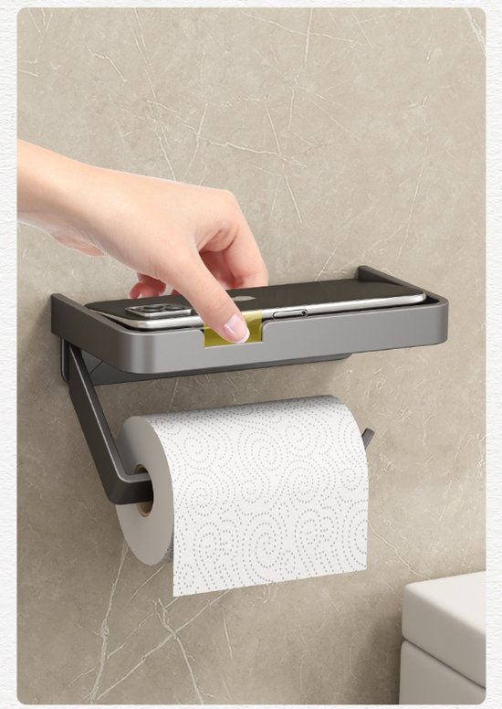 MCBOSON - Handdoekhouder - ruimte aluminium - Wc rolhouder met planchet ...