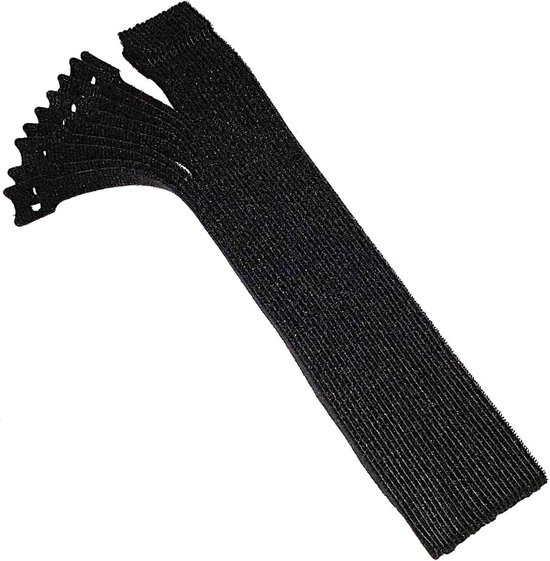 300 mm 30 cm zwart herbruikbaar klittenbandkabelbinders - pack van ...