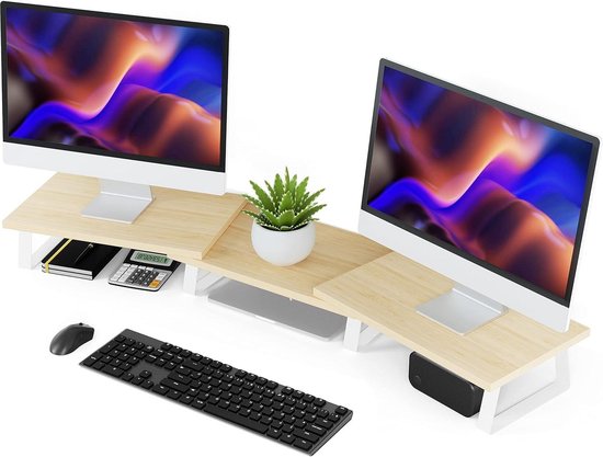 Monitorstandaard | Verstelbare lengte en hoek | Desktop organizer ...