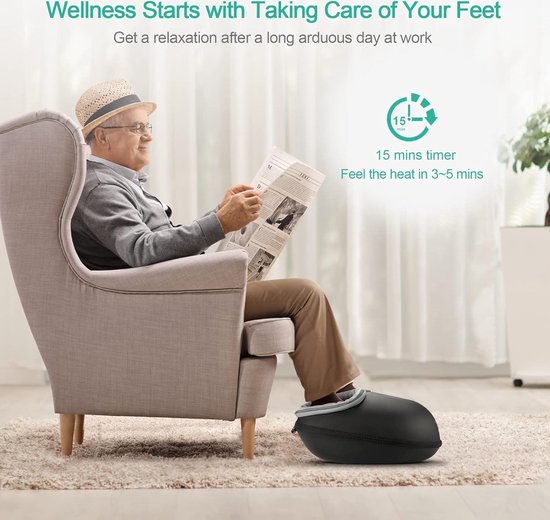 Shiatsu-voetmassageapparaat met kalmerende warmte en diepe ...